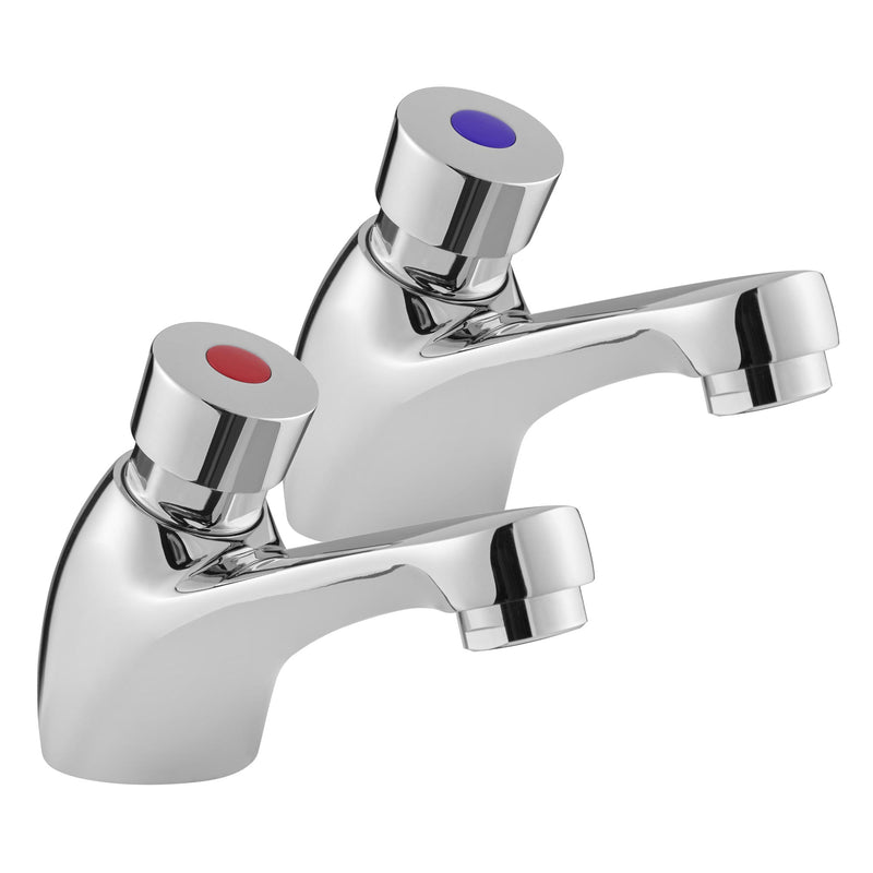 Non Concussive (Self Closing) Pre-set Basin Taps – Deva By Methven
