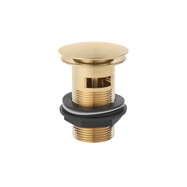 1 1/4" Easy Clean Domed Press Top Basin Wastes - Brushed Brass – Deva ...